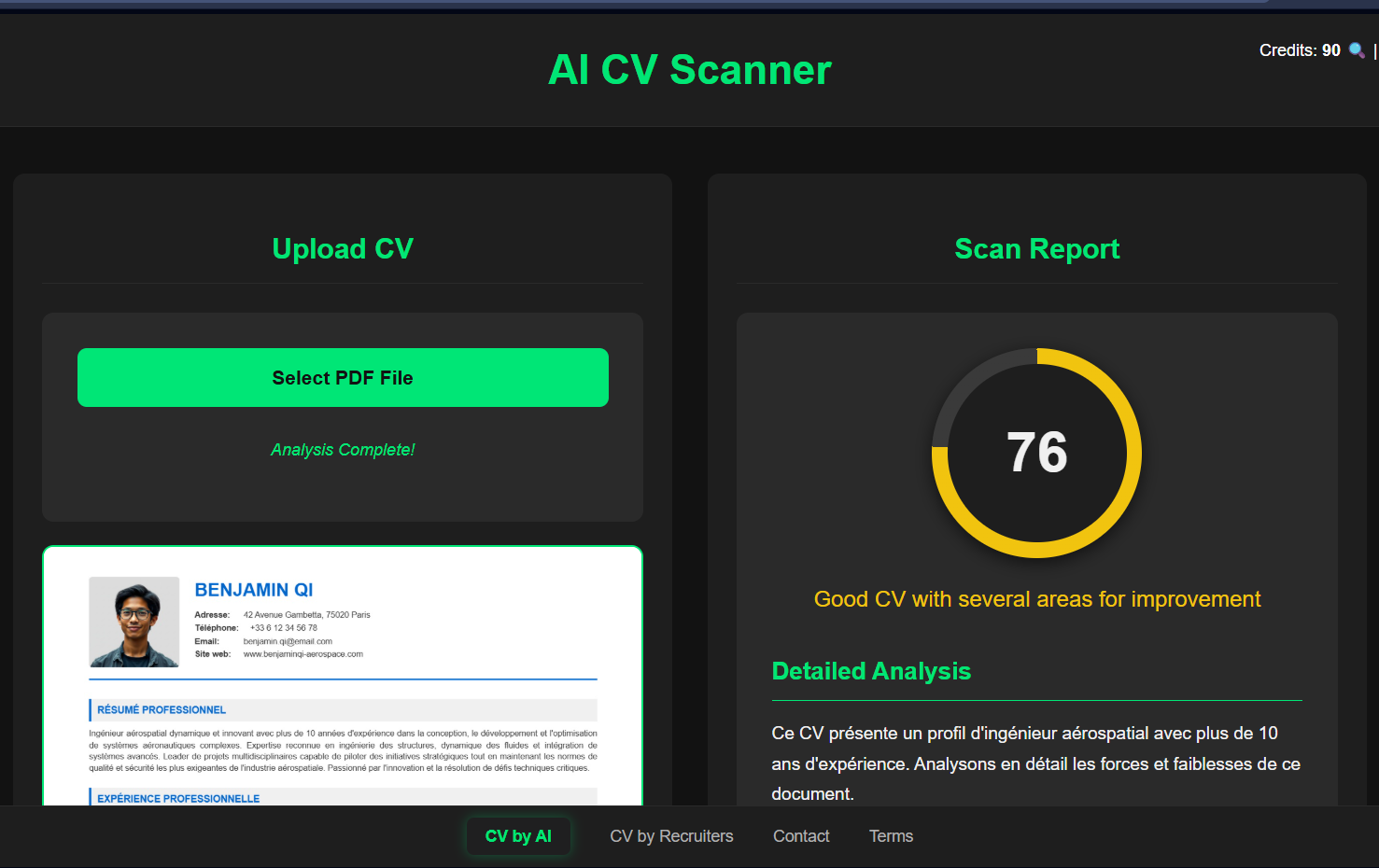 AI CV Scanner with Job Scan